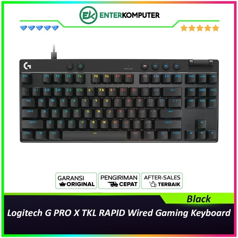 Logitech G PRO X TKL RAPID Wired Gaming Keyboard – Black – Platform ...
